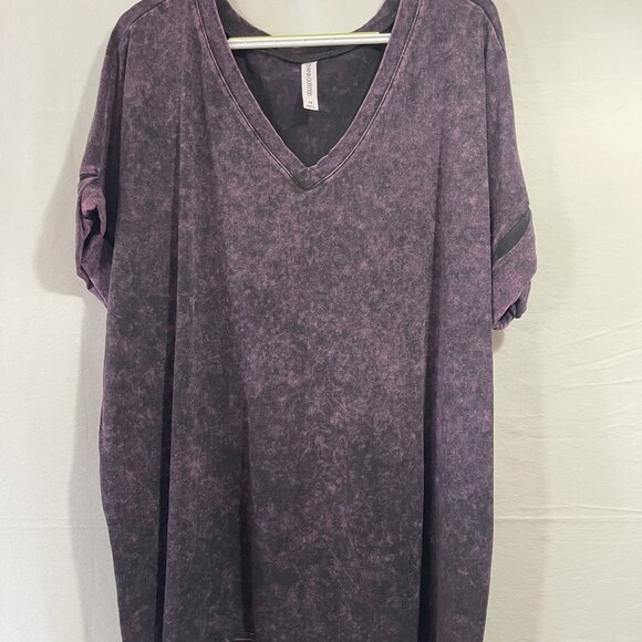 Zenana Outfitters | Tops | Vneck Acid Wash Tunic | Poshmark